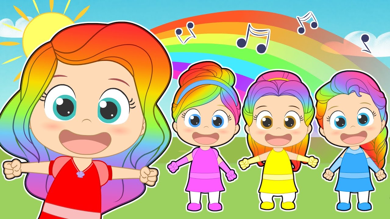 FINGER FAMILY 🌈🌈 With the Rainbow Princesses - YouTube