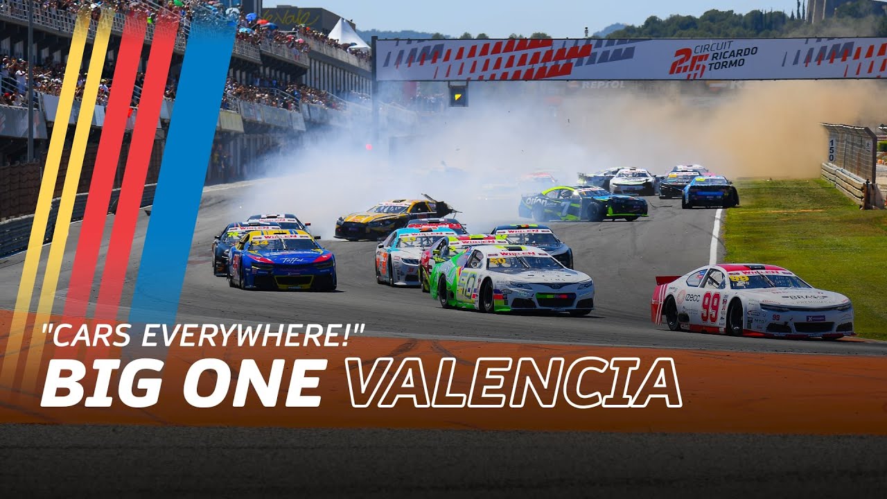 Big One during the 2024 NASCAR Whelen Euro Series opener in Valencia ...