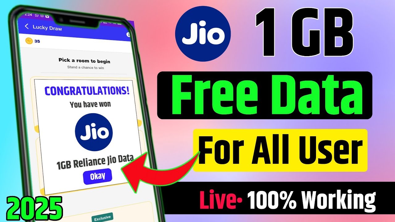 My Jio App 1GB Free Data Offer Today | Jio 1GB Free Data New Offer 2024 ...