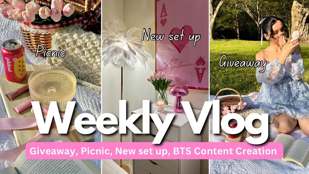 WEEKLY VLOG: Giveaway, Picnic Content, New filming set up, BTS Content ...
