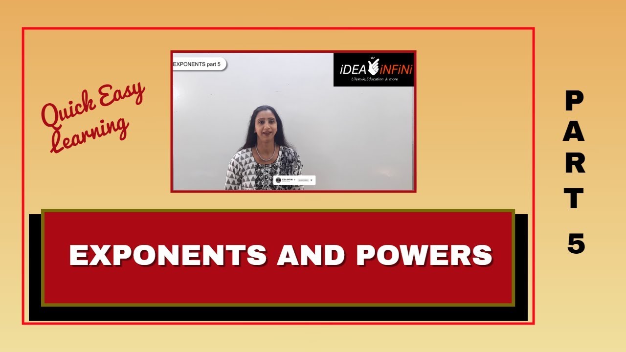Exponents And Power: Part 5 | Opening of Brackets | Exponents in Hindi ...