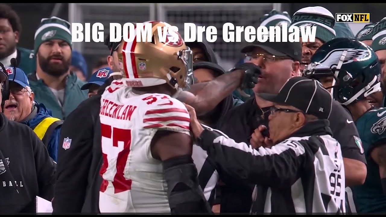 49ers LB Dre Greenlaw and Eagles Security Big Dom ejected | 49er vs ...