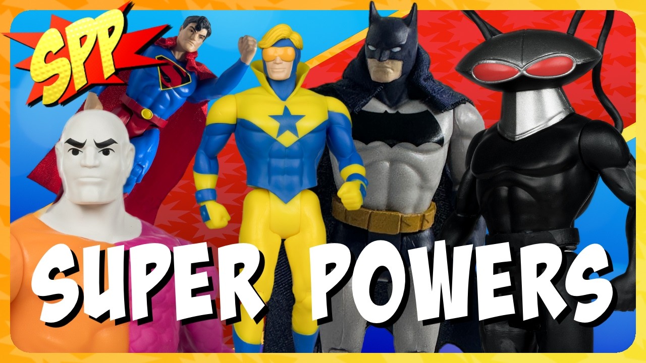 Super Powers Booster Gold, Black Manta, Superman, Batman, Metamorpho ...