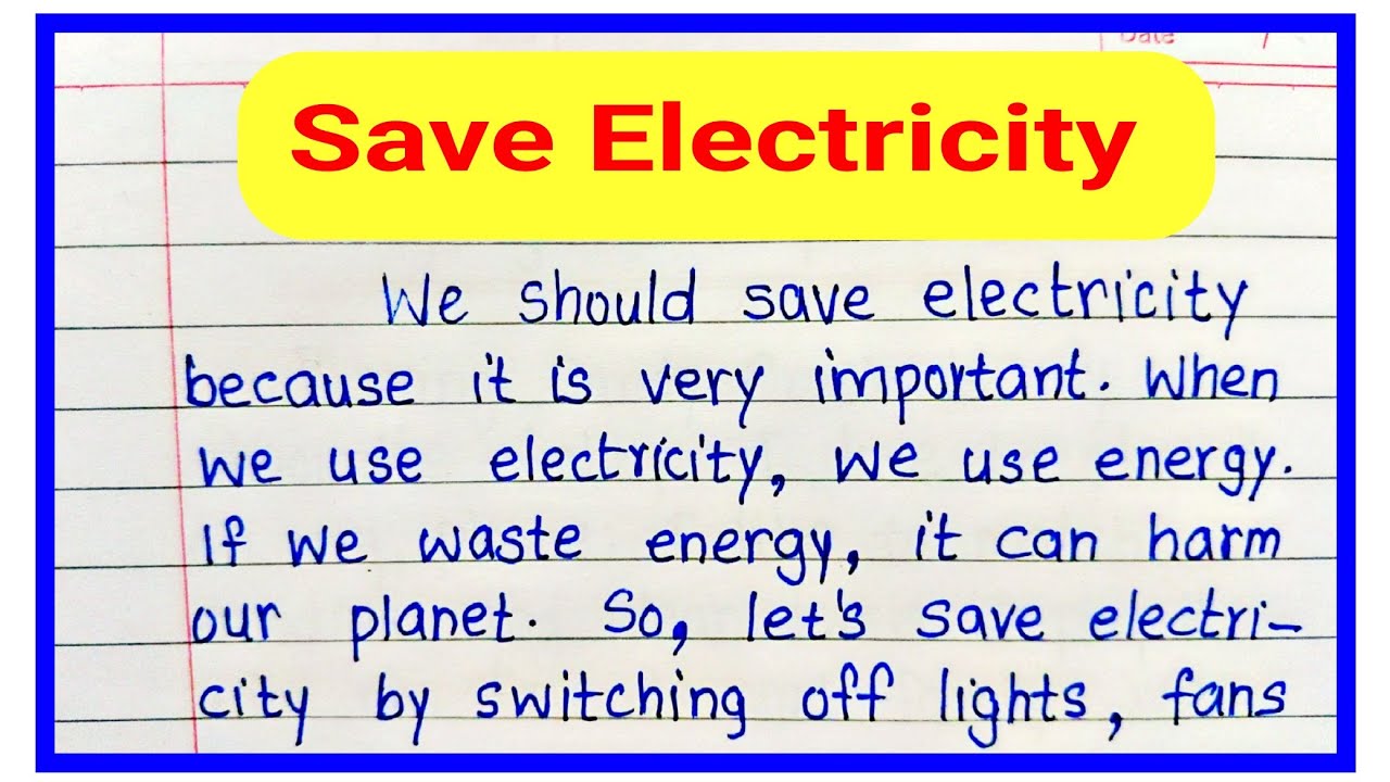 Save Electricity Paragraph | Paragraph on Save Electricity in English ...
