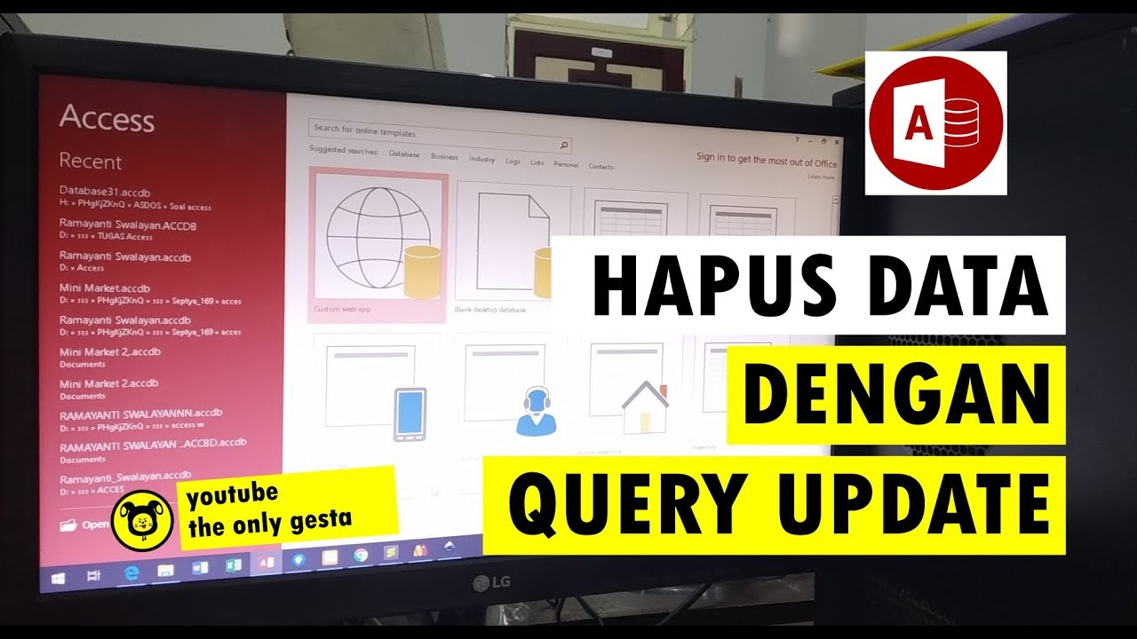 Cara menggunakan QUERY DELETE di ACCESS 2013 Part#3 - YouTube