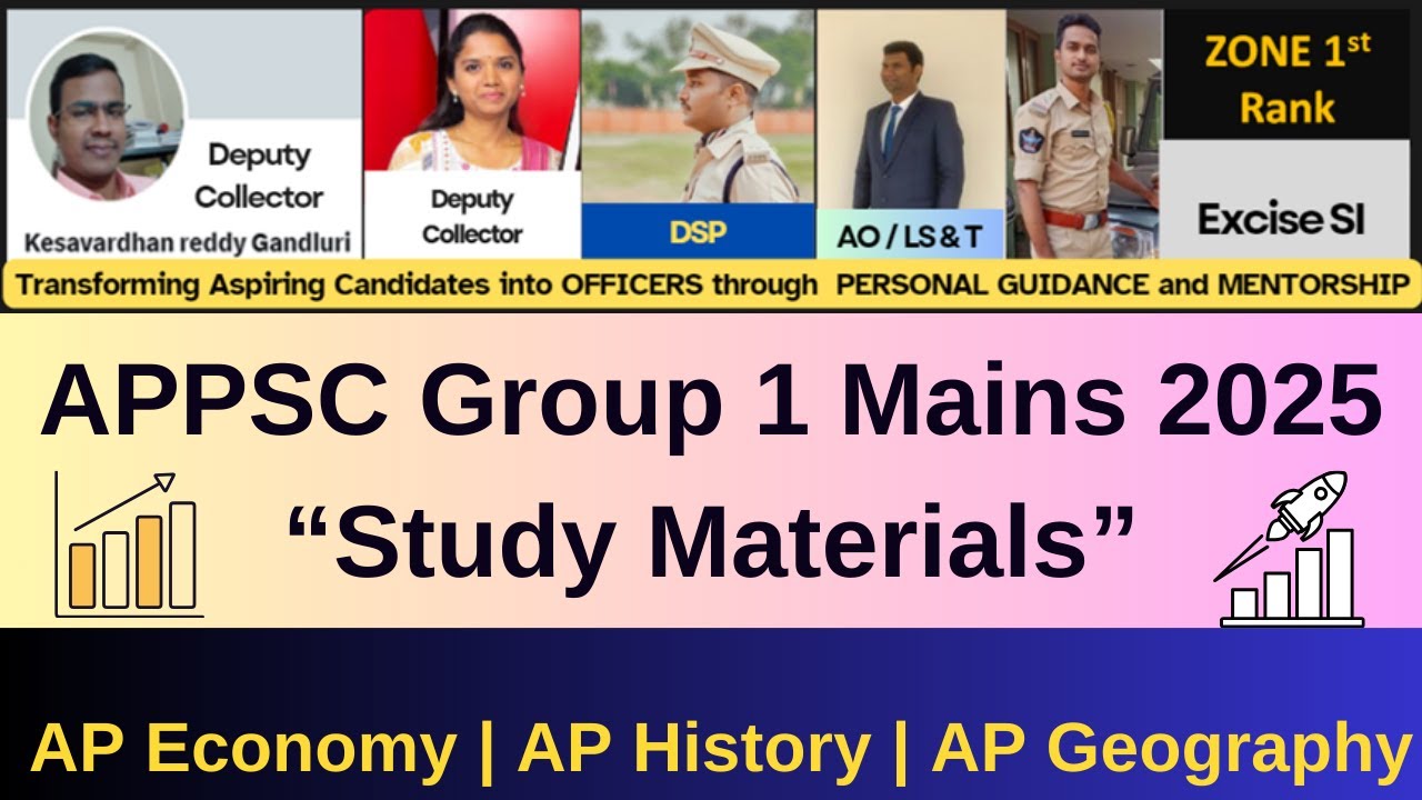 Study Materials:APPSC Group 1 Mains 2025 -AP ECONOMY | AP HISTORY | AP ...