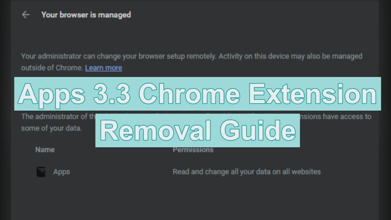 How to Get Rid of Apps 3.3 Chrome Extension? [Update] - YouTube