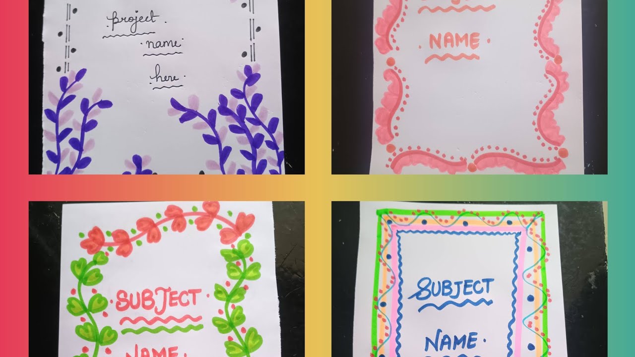 4 beautiful 😍 border designs/project work designs/File/Front page ...