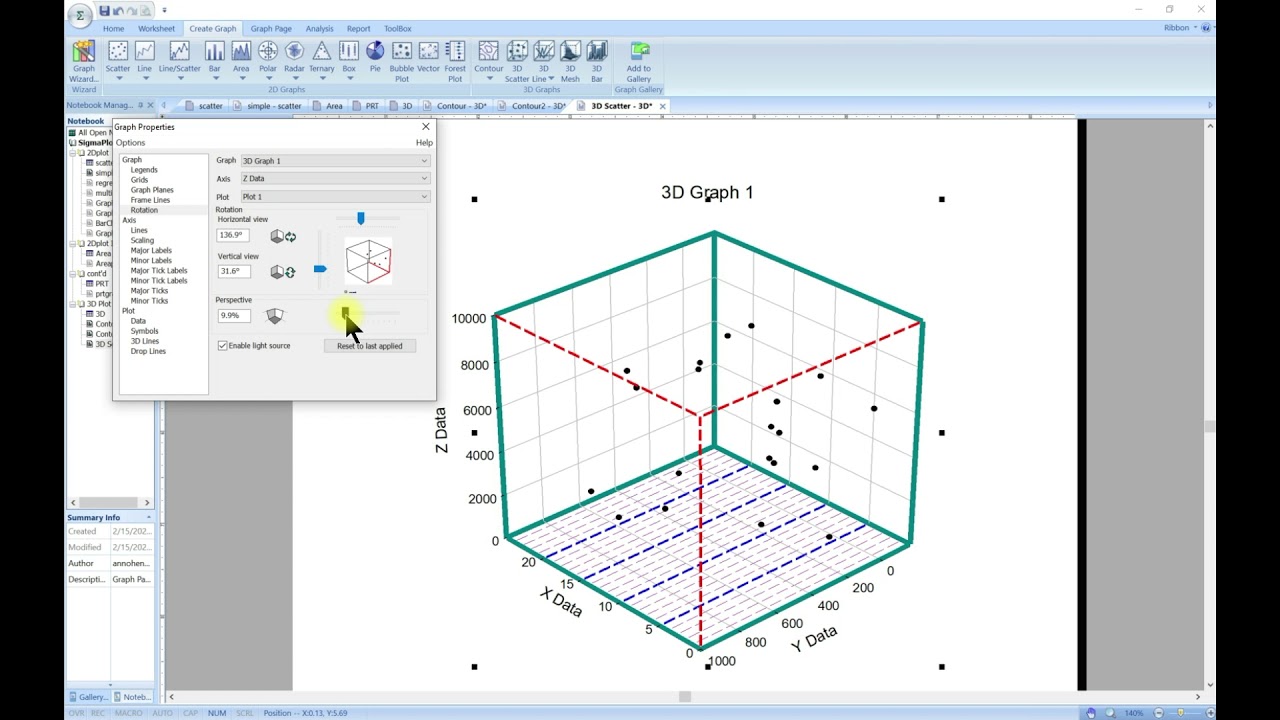 3D scatter plot in SigmaPlot - YouTube