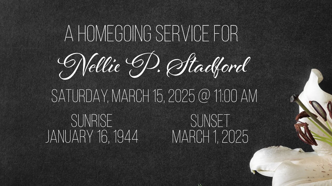 Homegoing Service for Nellie P. Stafford - YouTube