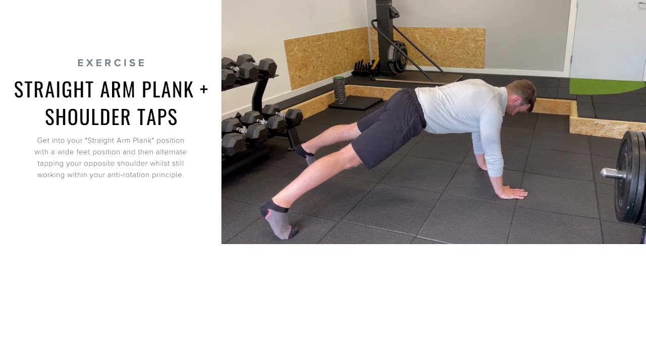 Straight Arm Plank + Shoulder Taps (Neutral, Brace, Breathe) - YouTube