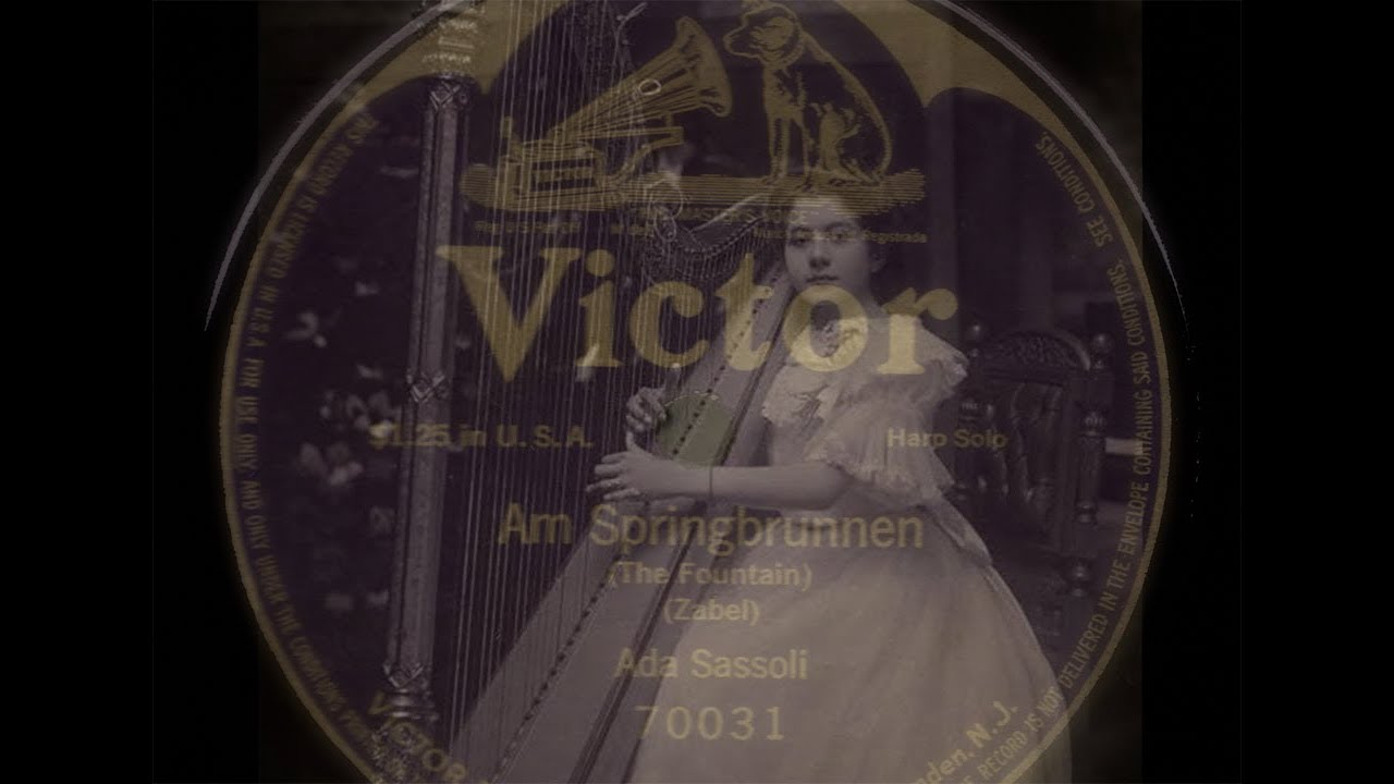Harpist Ada SASSOLI: Am Springbrunnen (1910) - YouTube