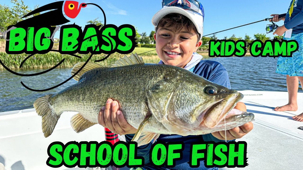 Kids bass fishing! School of fish kids fishing camp, Palm Beach, FL ...