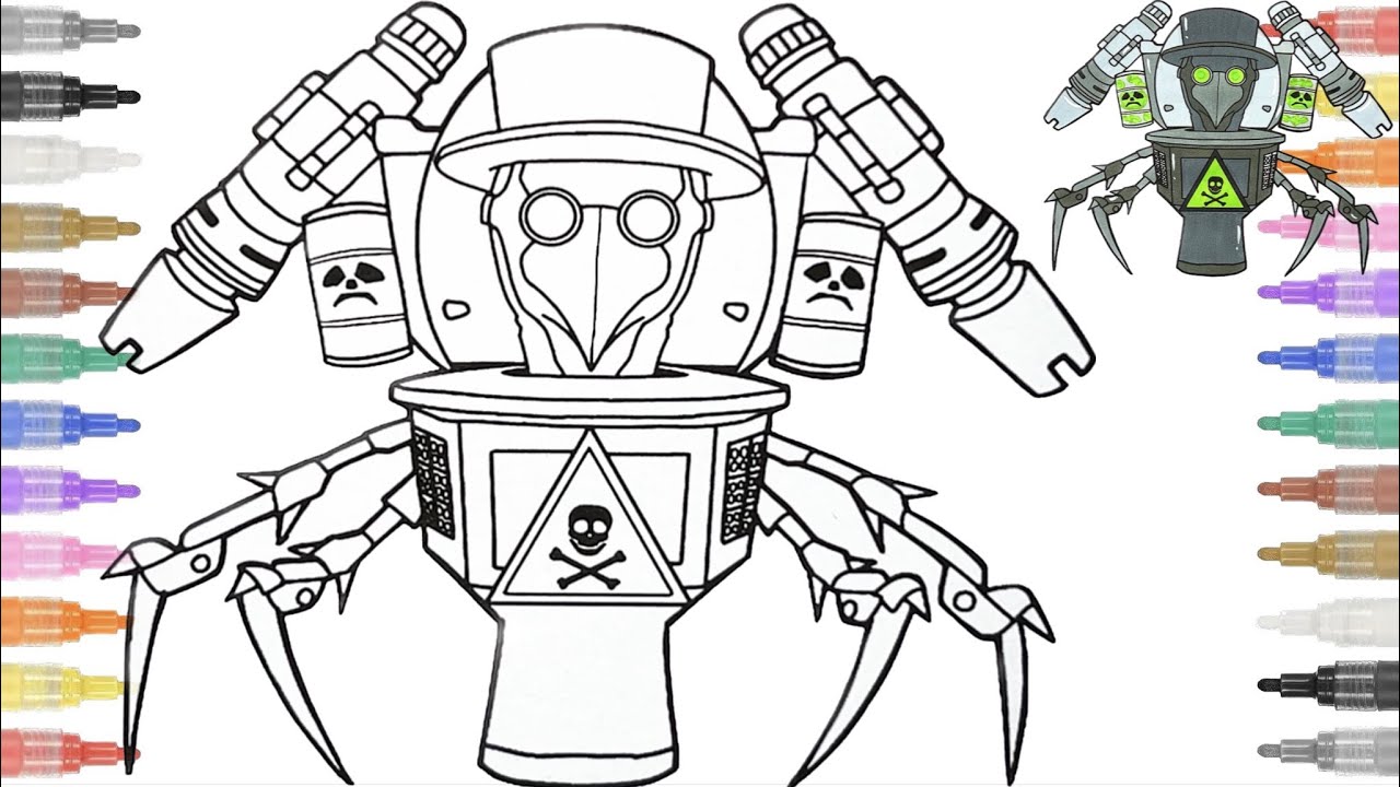 Coloring The Crow Plague Mask Skibidi Toilet in Skibidi Wars Episode 90 ...
