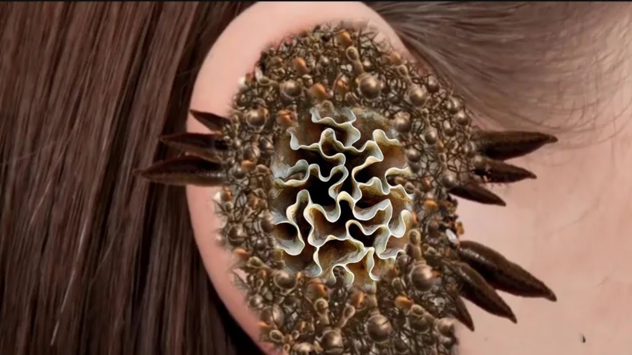 ASMR treatment 2d animation || ASMR infected leech bug removal from Ear ...