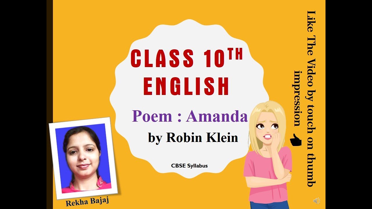 English Poem Amanda written by Robin Klein - YouTube