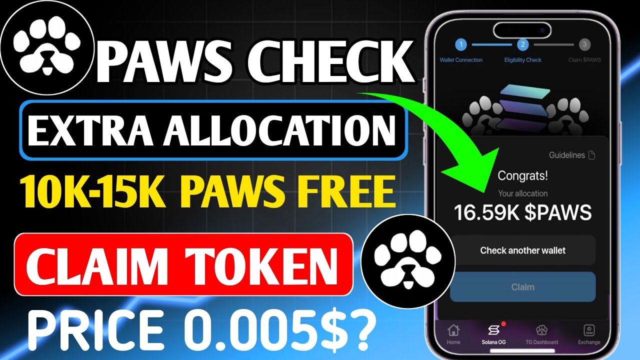 Check paws extra allocation || paws Lisiting Price 0.005$? ||Earning ...