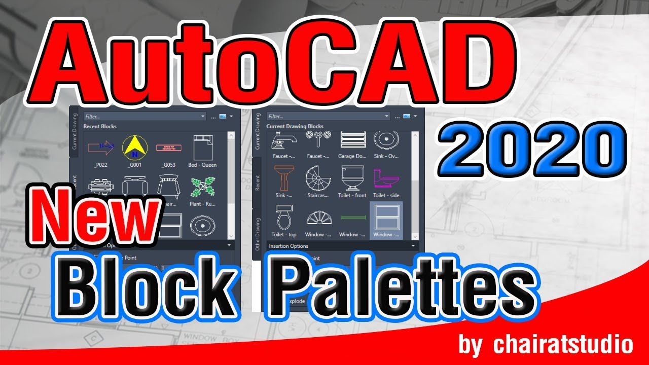 สอน AutoCAD 2020 New Features Block Palettes - YouTube