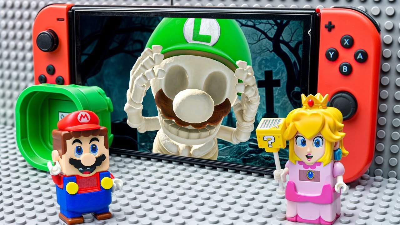 Lego Mario enters the Nintendo Switch to save Skeleton Luigi from ...