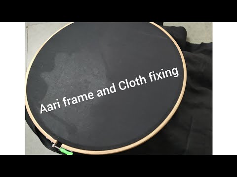Aari Embroidery Class 2/ Aari Frame and Cloth Fixing/Aari work for ...