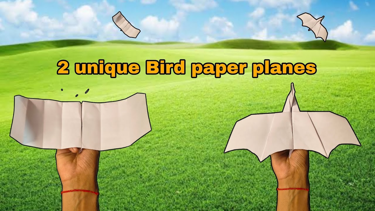2 unique paper bird plane at home A4 size paper bird plane make it easy ...