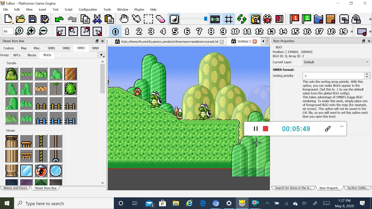 SMBX2 - Level Tutorial Editor Showcase,Se#1,Giant Green Wood Hills ...