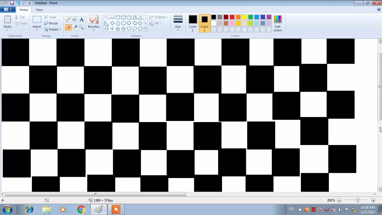Simple Chess Board drawing in paint - YouTube