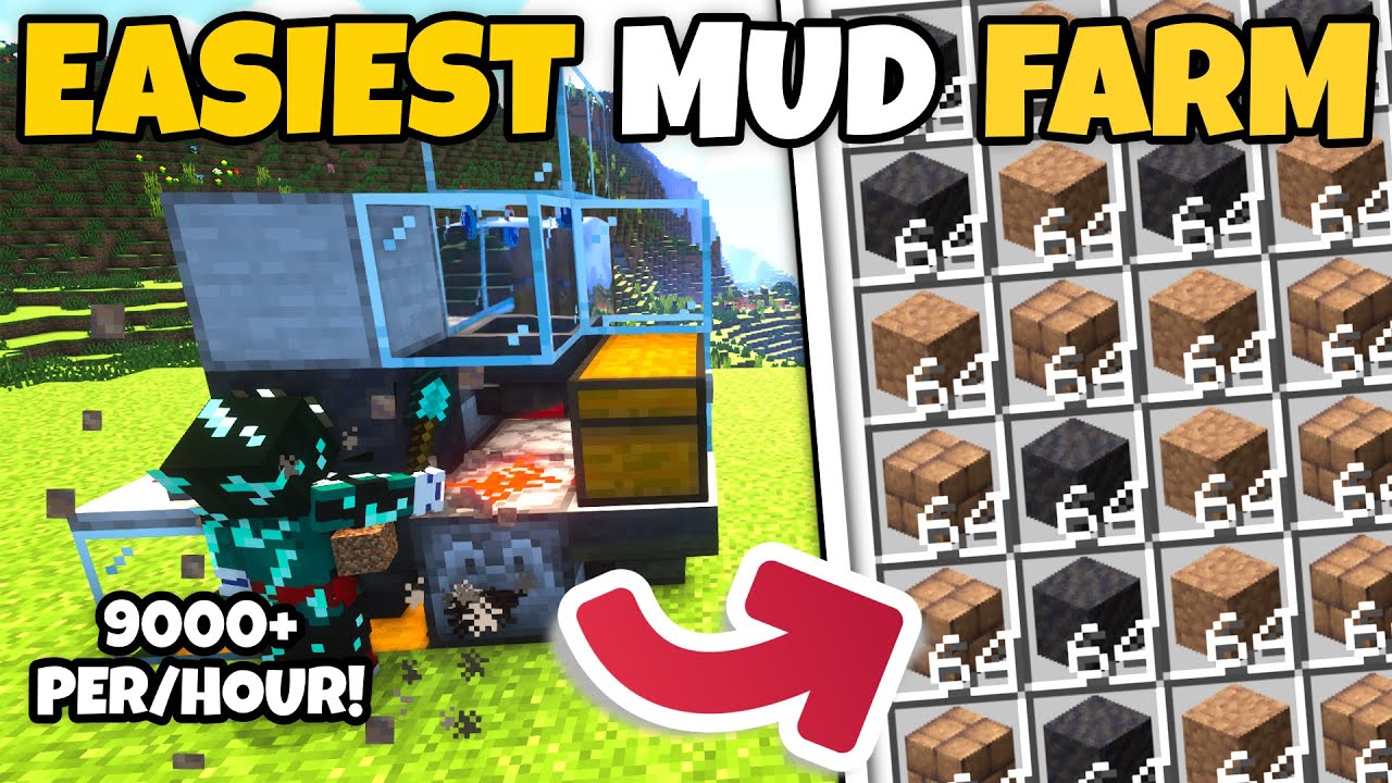 Minecraft EASIEST Automatic MUD Farm Tutorial 1.21 (9000+ P/H) - YouTube