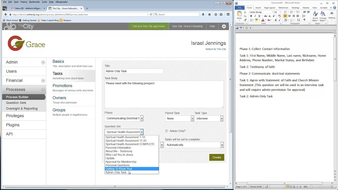 Office admin tasks - perybutton