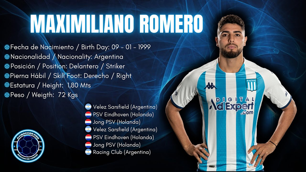 Maximiliano Romero #15 // Delantero - Striker // Racing Club 2023 - YouTube