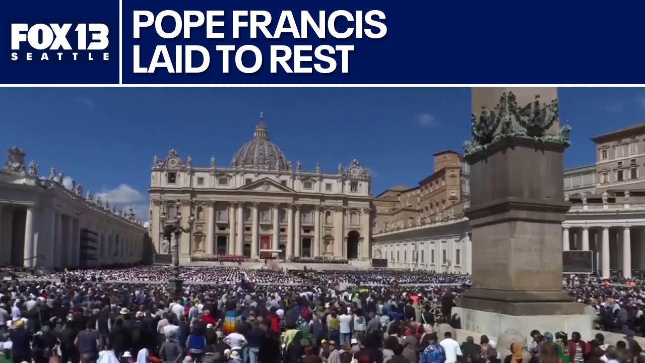 Pope Francis laid to rest in front of 250,000 in attendance - YouTube