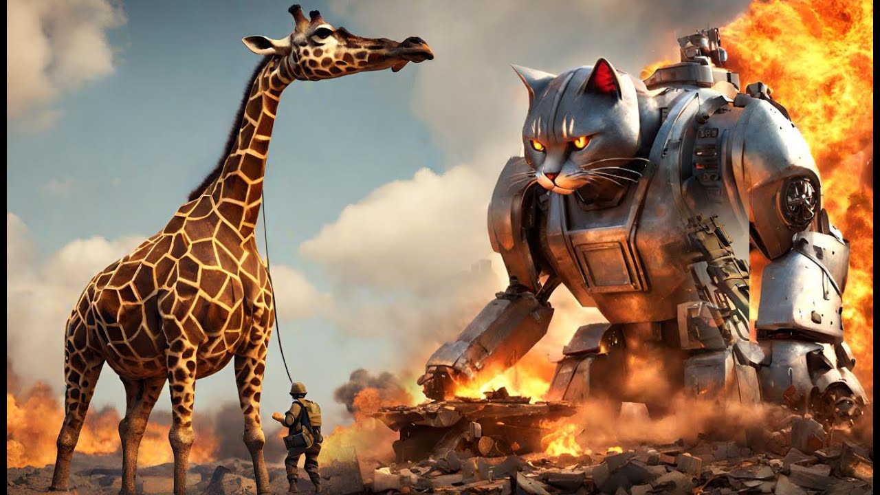 Giant Cat vs Giraffe Epic Showdown of the Savannah! - YouTube