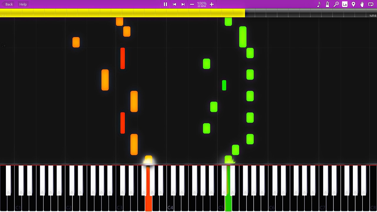 J.S. Bach - Invention No. 8 in F major (BWV 779) [Synthesia Tutorial ...