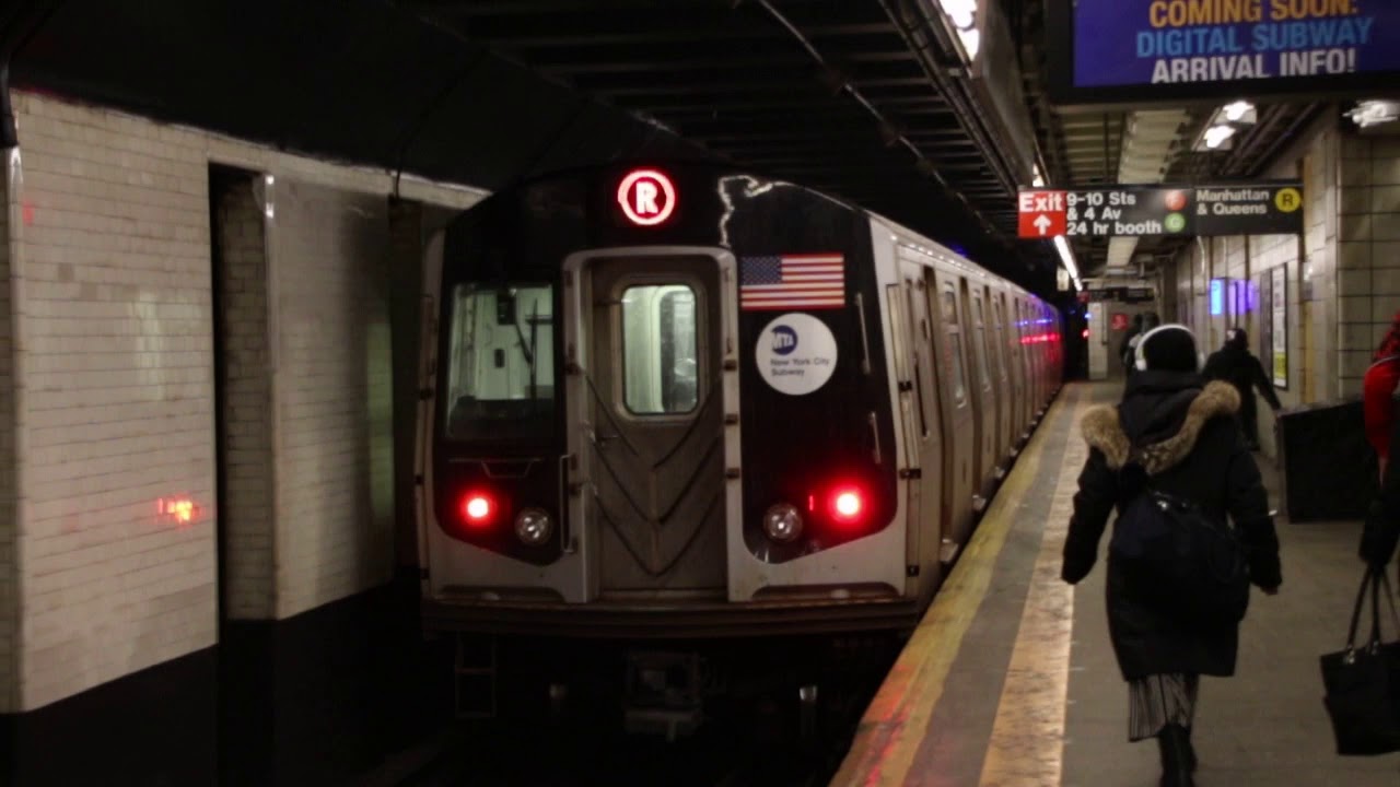 MTA NYC Subway R train leaving 9th St/4th Ave - YouTube