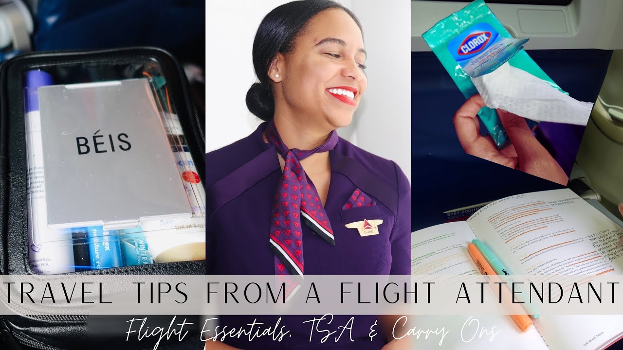 AIRPORT TRAVEL TIPS & INFLIGHT ESSENTIALS from a Flight Attendant - YouTube