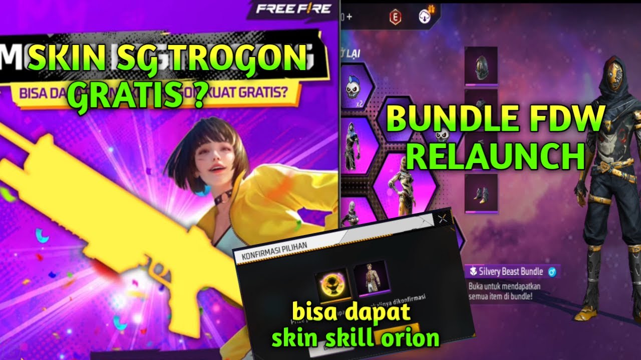 EVENT FF TERBARU, SKIN TROGON GRATIS, BUNDLE FDW RELAUNCH, skin skill ...