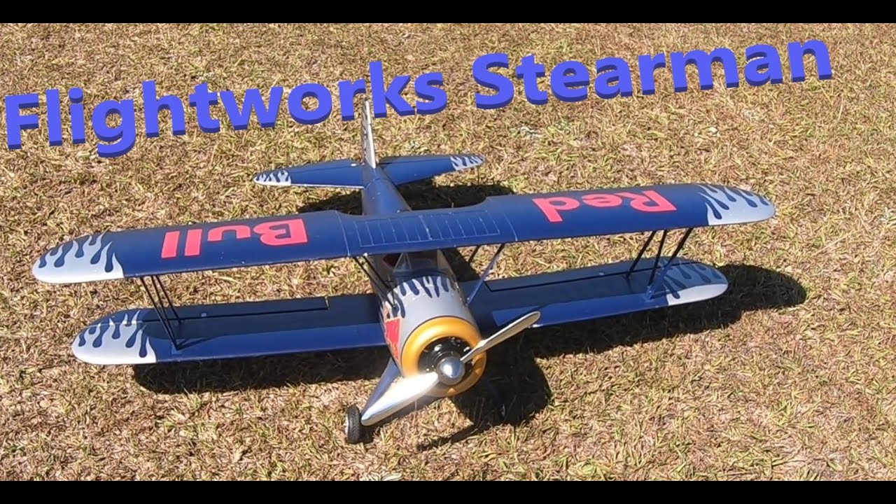 Flightworks Red Bull Stearman Tied to a Wind Whipping Post - YouTube