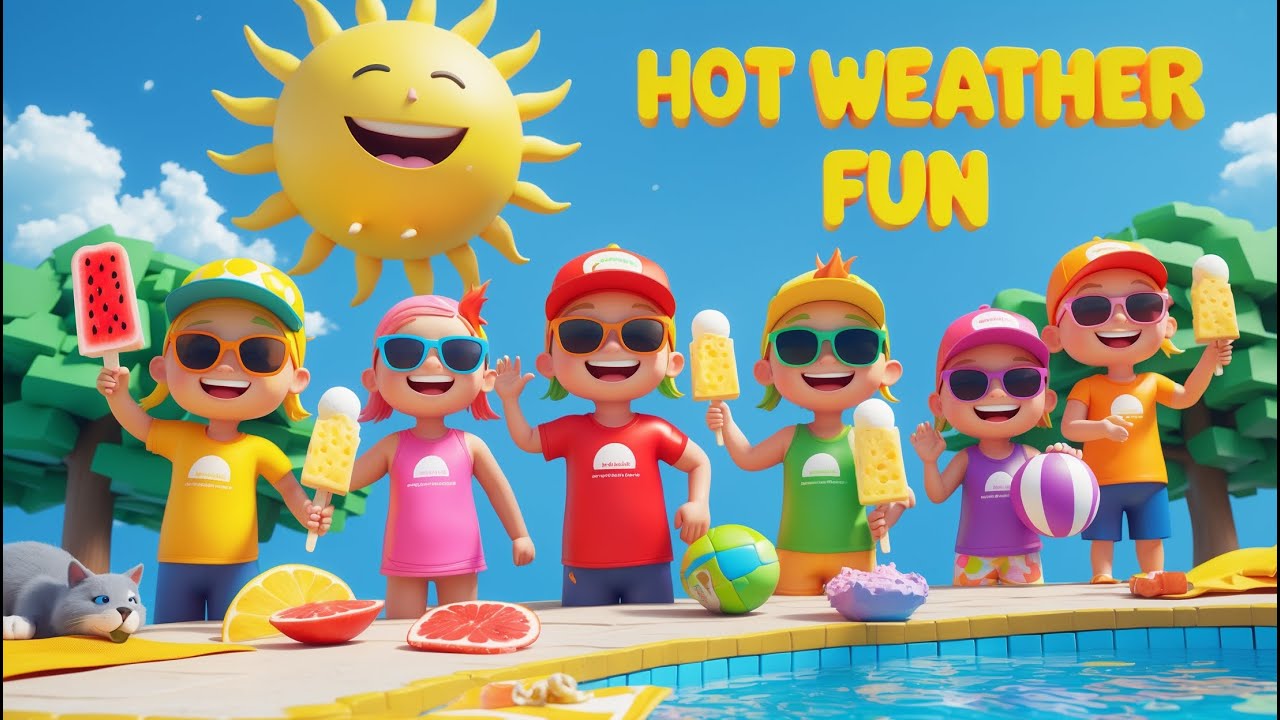 Hot Weather Fun ☀️ | Kids Summer Rhyme | Cool Songs for Sunny Days ...