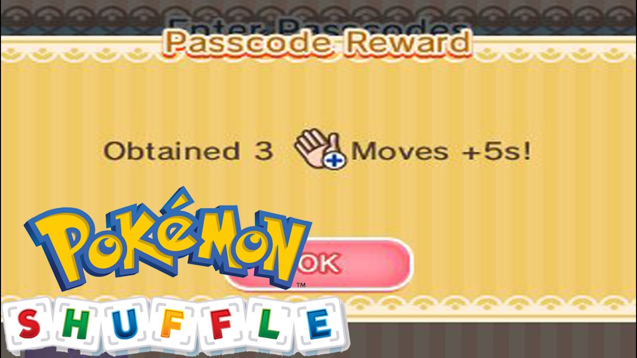 Pokemon Shuffle Events- Passcodes- 3 Moves +5s - YouTube
