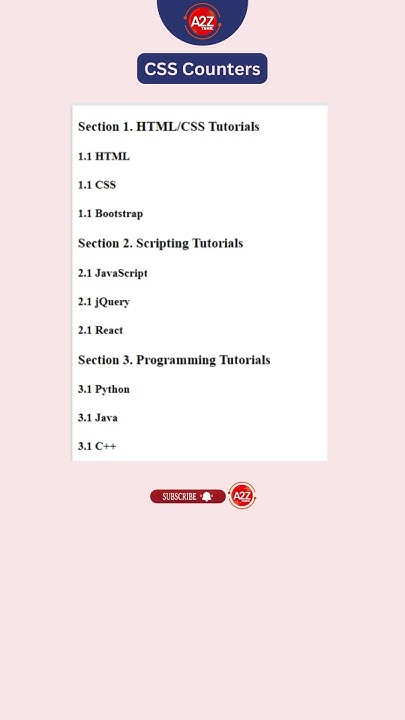 A2Z TAMIL | CSS Counters | CSS TUTORIAL #csstutorial #trendingshorts #trending #education - YouTube