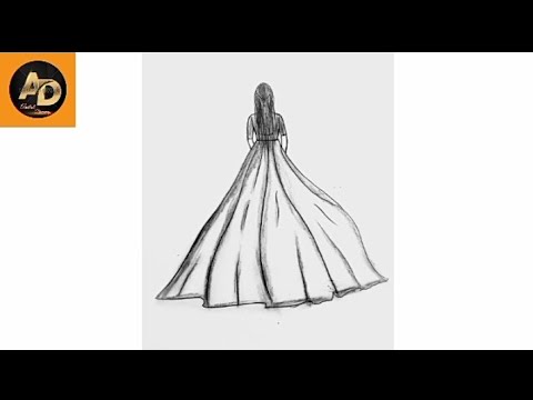 Easy back-side girl drawing |How to draw a back-side girl with ...