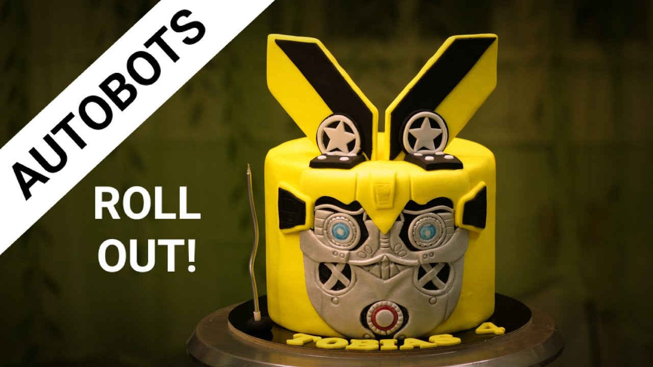 Making a single tier Transformers' Bumblebee head cake / Transformers ...