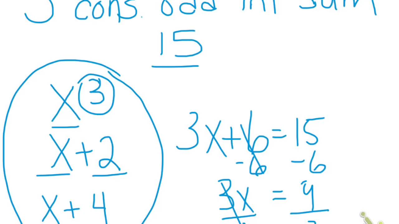 Setting up and Solving Consecutive Integer Problems - YouTube