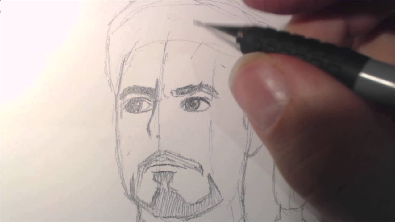 Beanie Draws Robert Downey Jr Iron Man - YouTube