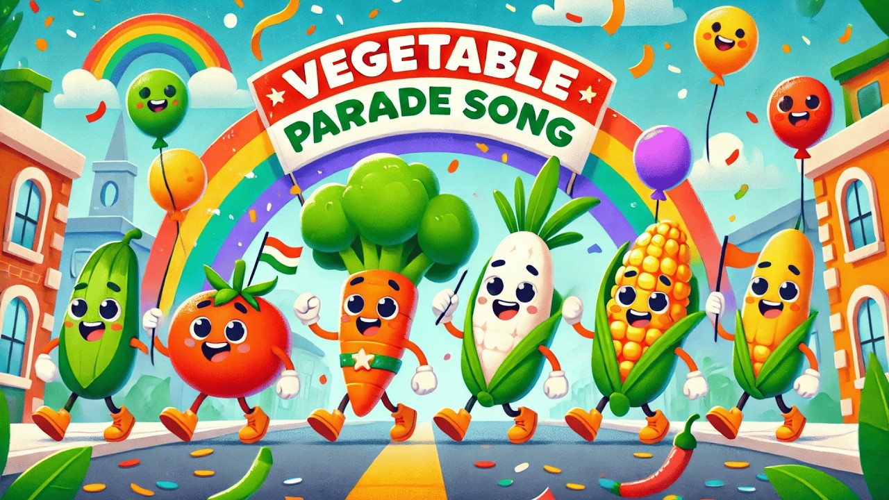 Vegetable Parade Song: Learning Healthy Foods | 5 Stars Kids Learning ...