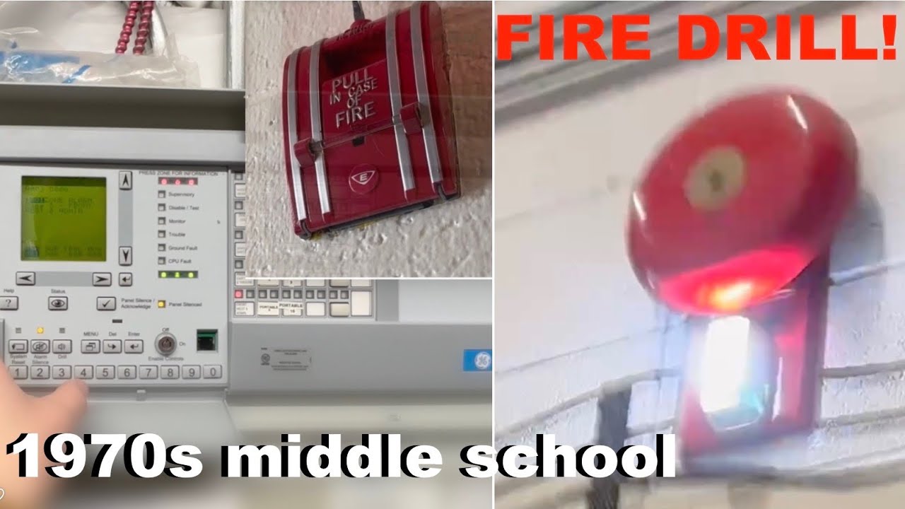 1970s large middle school fire drill EST/Edwards system bells and ...