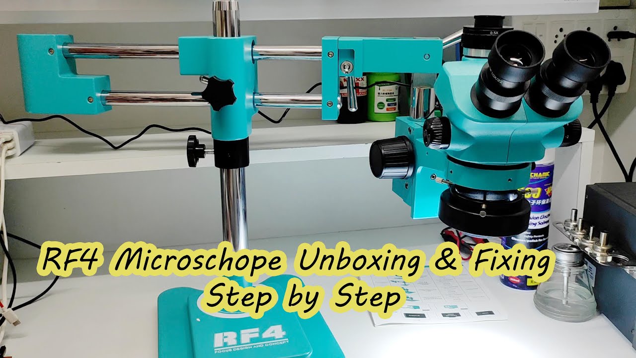RF4 Boomstand Microscope Unboxing & Setup / Microscope Assemble / RF4 ...