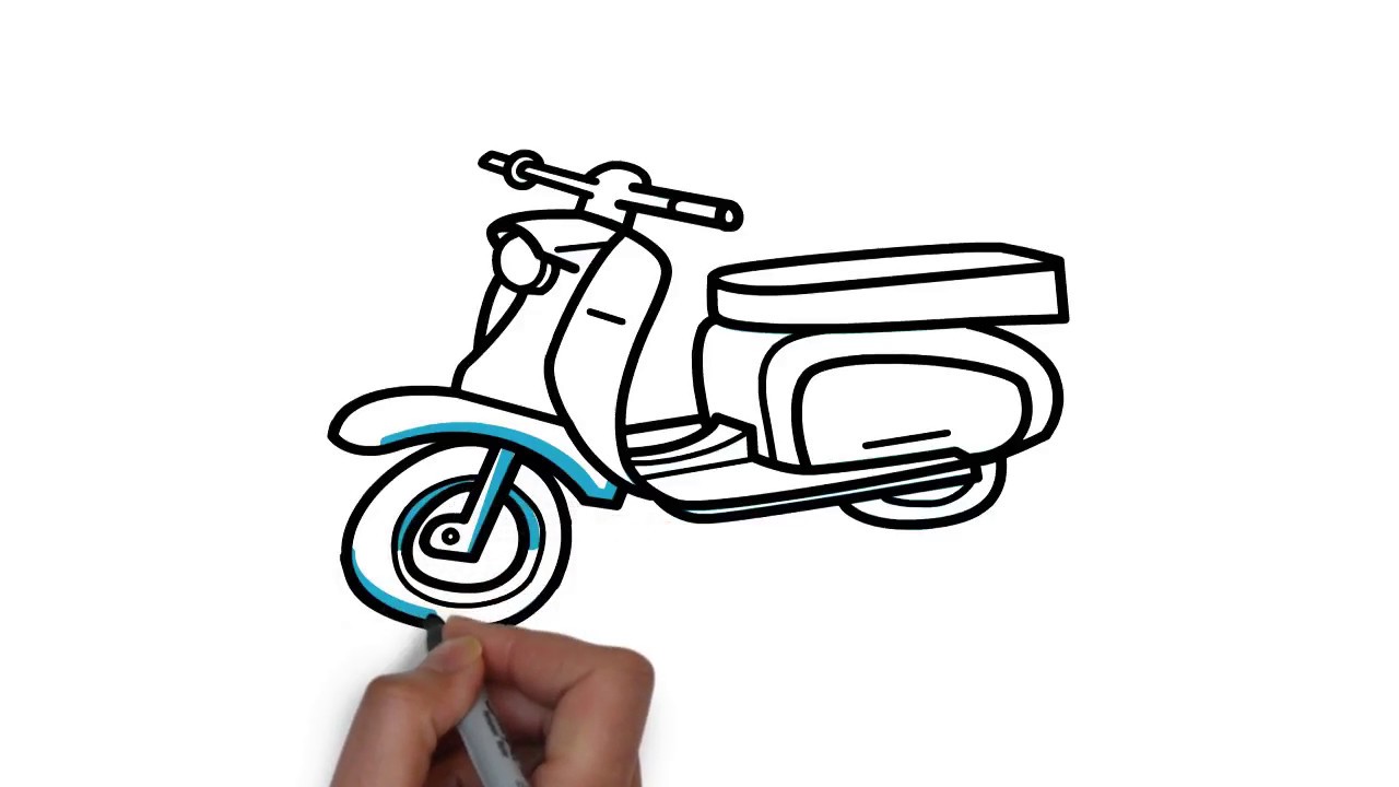 An easy and beautiful way draw scooter | Arian_art_school | - YouTube