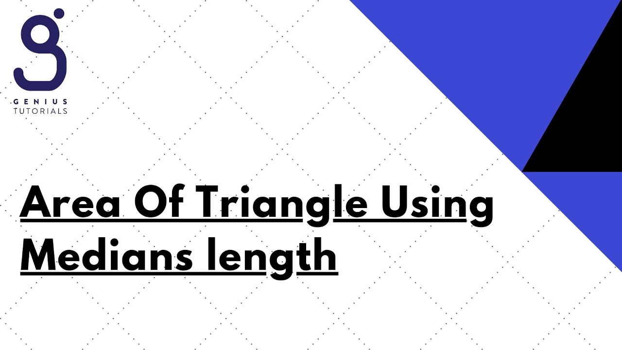 Area of Triangle Using Median Length - YouTube