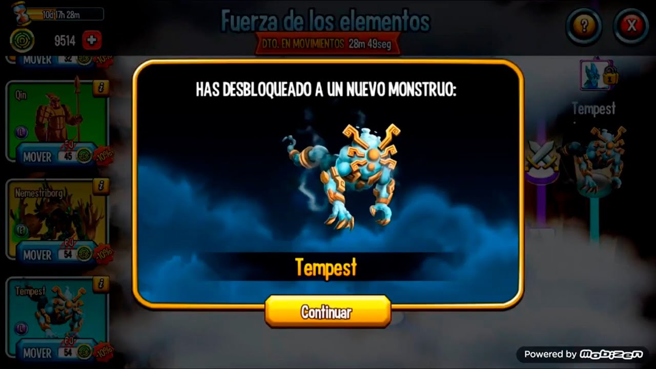 Monster Legends l Laberinto Fuerza de los Elementos l Monstruo Tempest ...